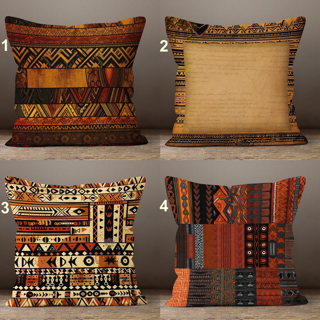 Ethnic African Style Pillow Covers, African Ethnic Tribal Pillowcases ...