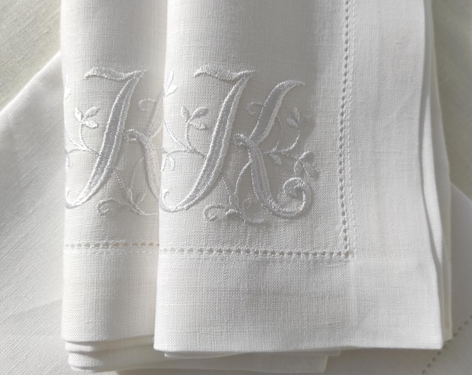 Monogrammed Wedding Napkin, Custom Linen Napkin, Personalized Linen ...