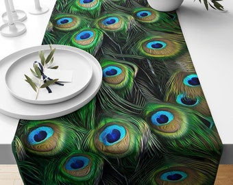 Peacock Feather Table Runner - Etsy