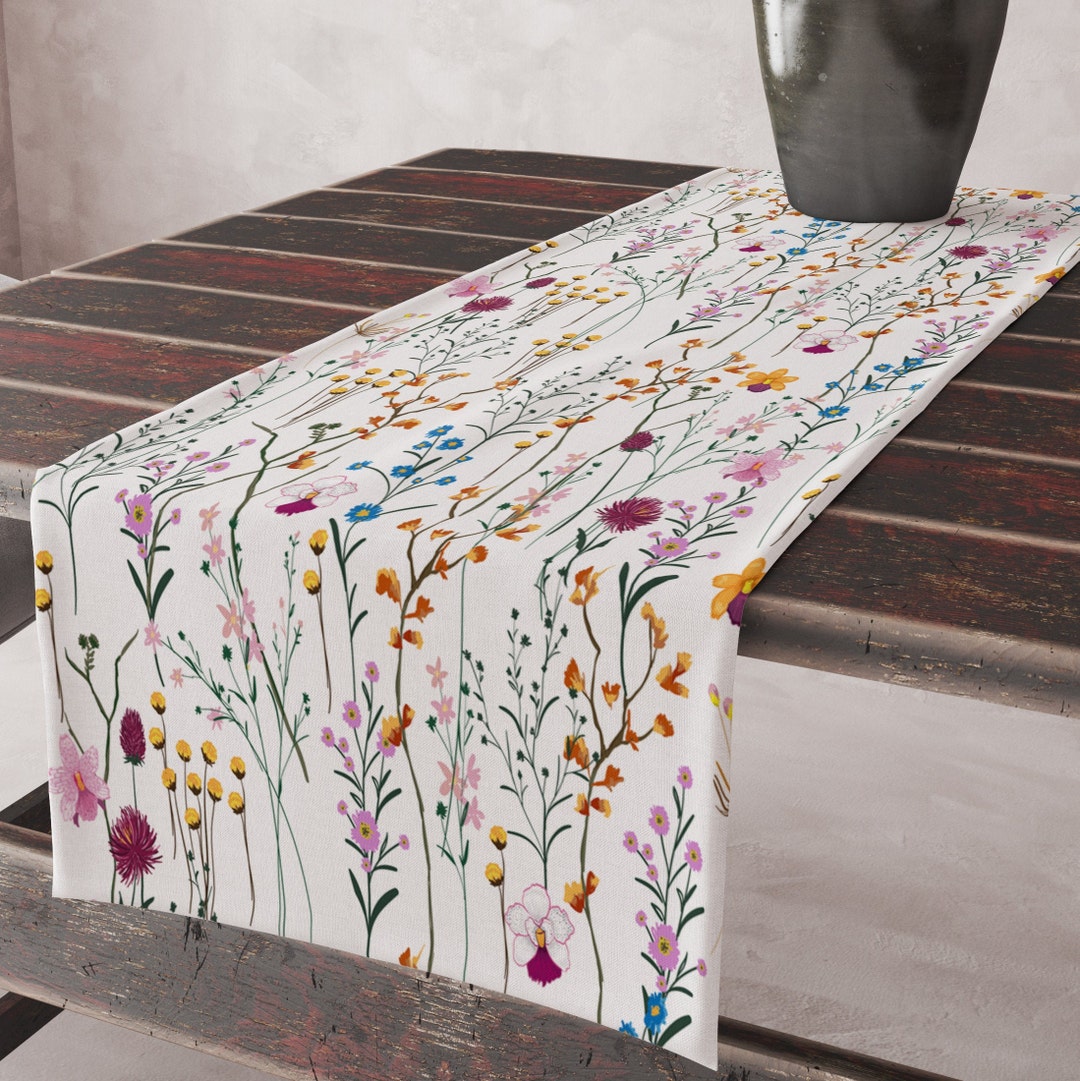 Wildfloral Table Runners, Floral Table Runners, Spring Flowers Table ...