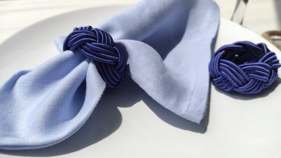 Navy napkin rings store