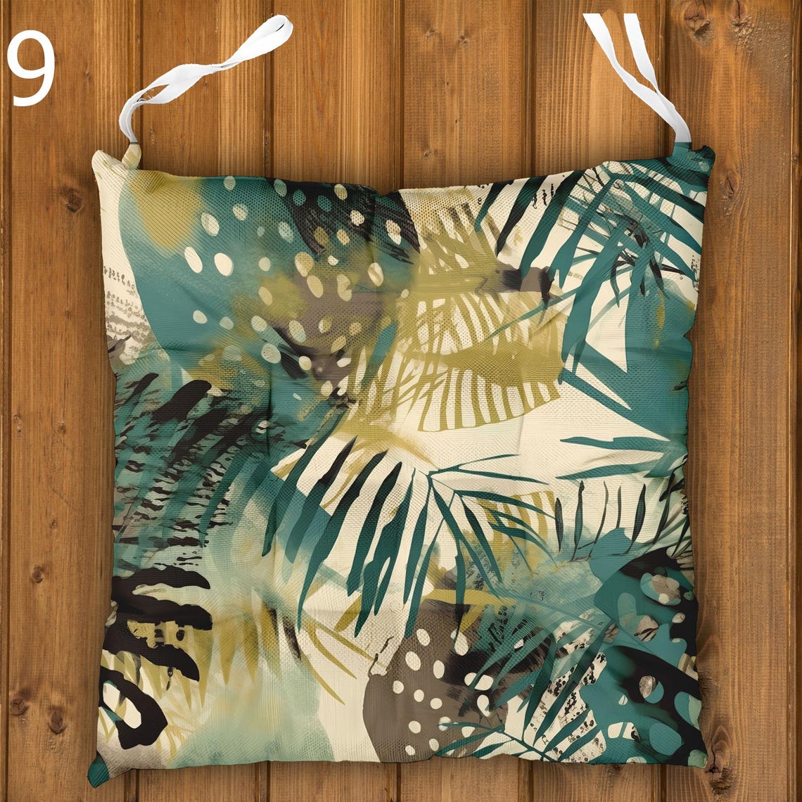 Tropical Chair Cushions, Botanical Seat Pads, Tropical Outdoor Patio ...