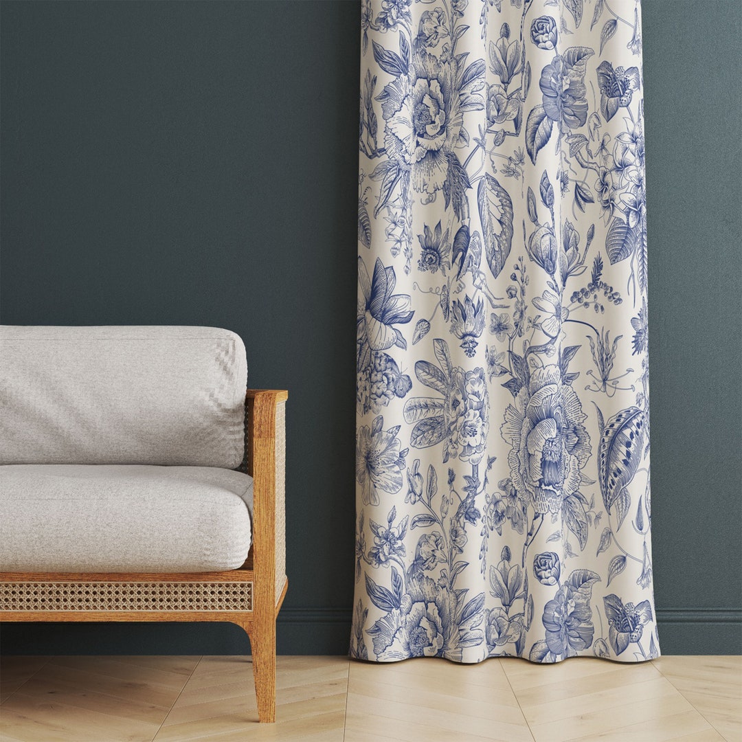 Boho Floral Design Curtain, Bohemian Printed Curtain, Floral Printed ...