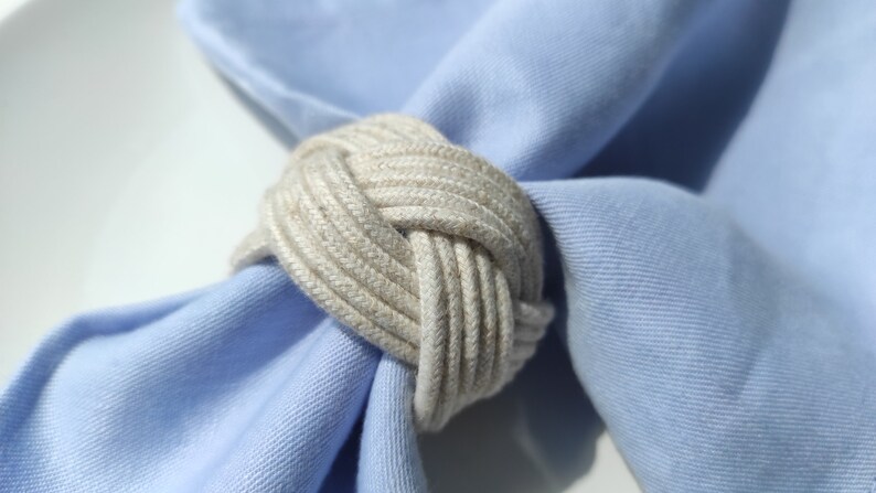 Rustic Rope Napkin Ring, Linen Napkin Rings, Nautical Napkin Rings ...