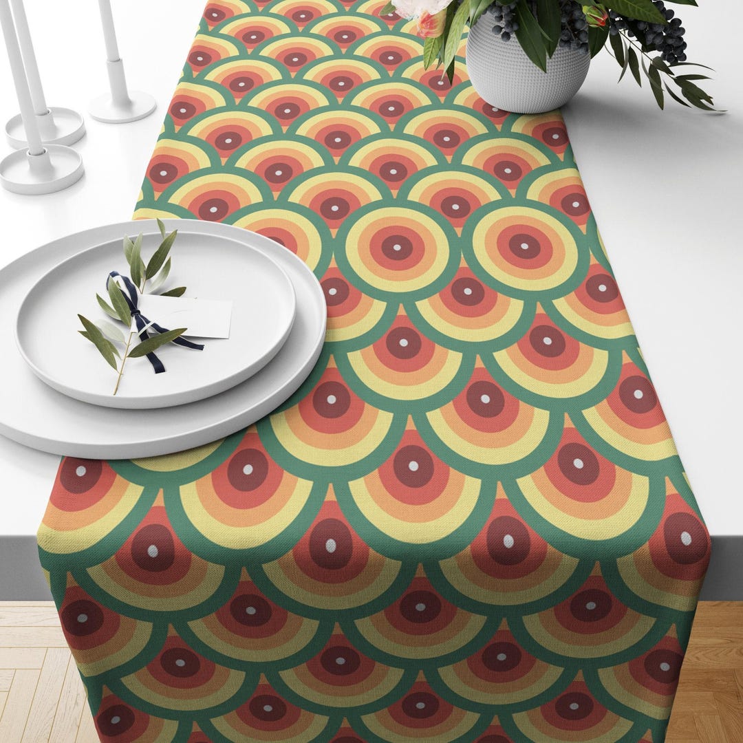 Retro Table Runner, 70s Table Runner, Retro Mid Century Table Runner ...