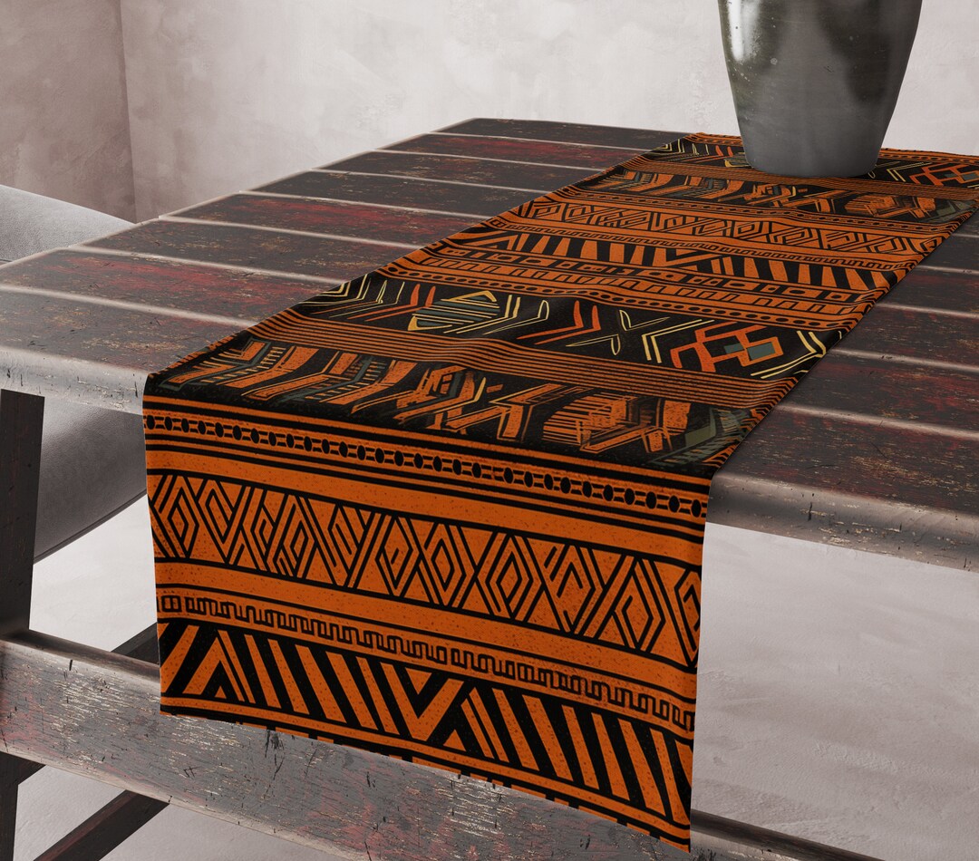 Ethnic Table Runner, Terracotta Southwestern Table Runner, African ...