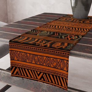 Ethnic Geometric Table Runner, Terracotta Southwestern Table Runner ...
