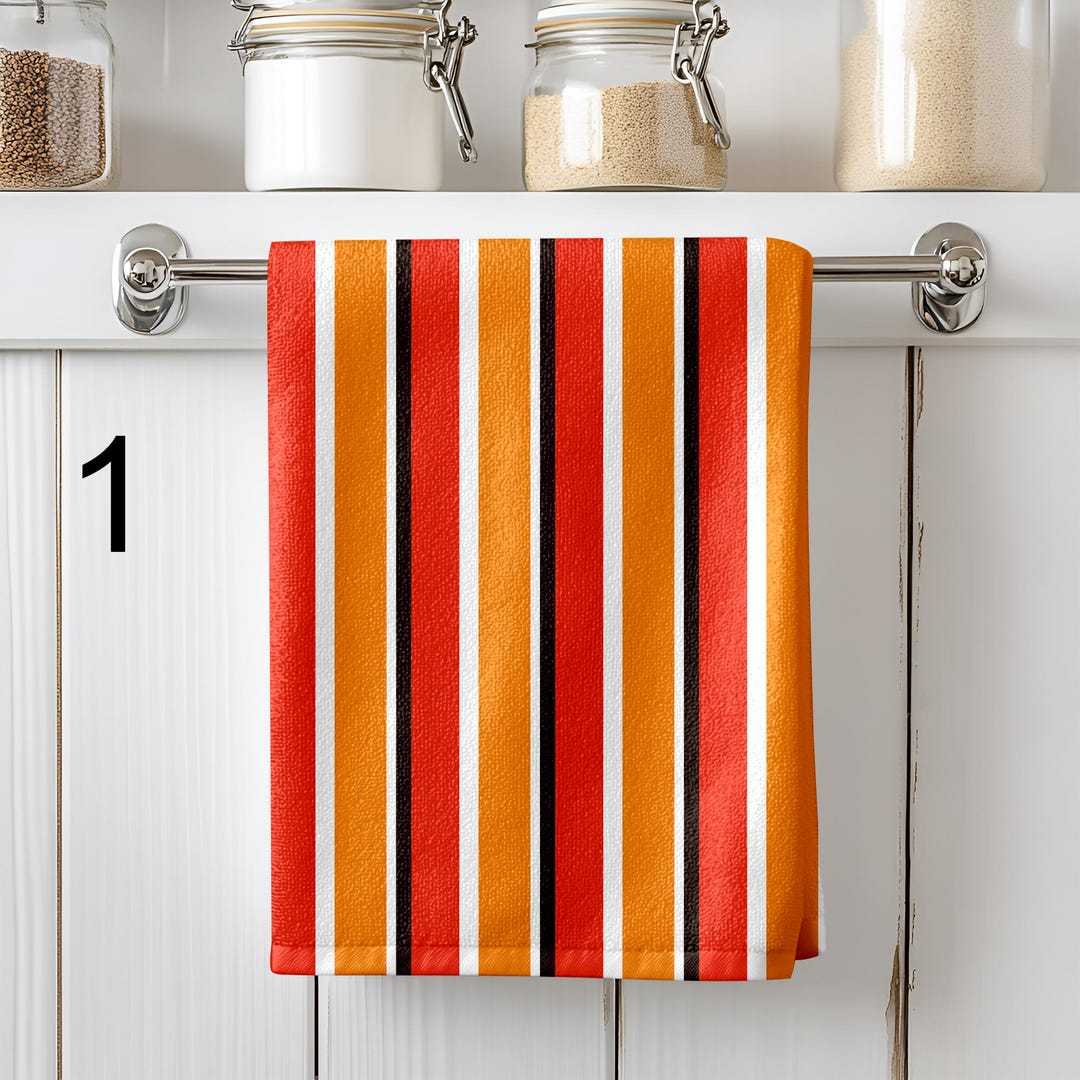 Mid Century Tea Towels, Retro Dish Towel, 70s Kitchen Dish Towel, MCM ...