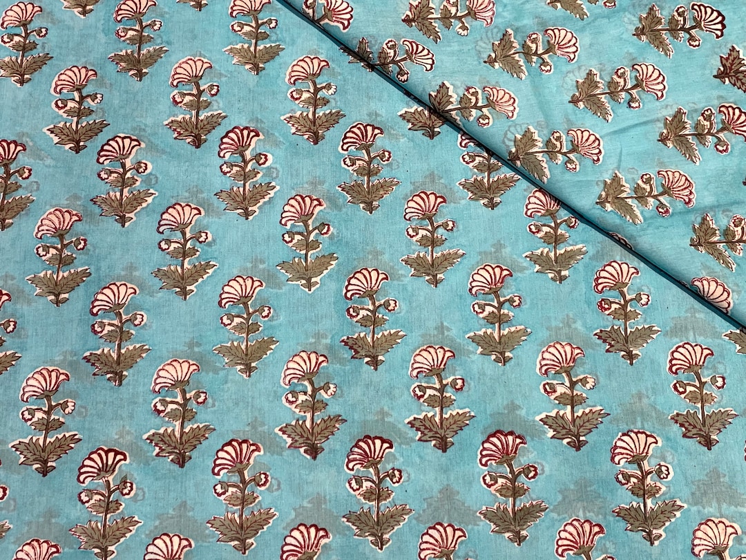 Hand Block Print Cotton Fabric, Hand Block Print Cotton Loose Fabric by ...
