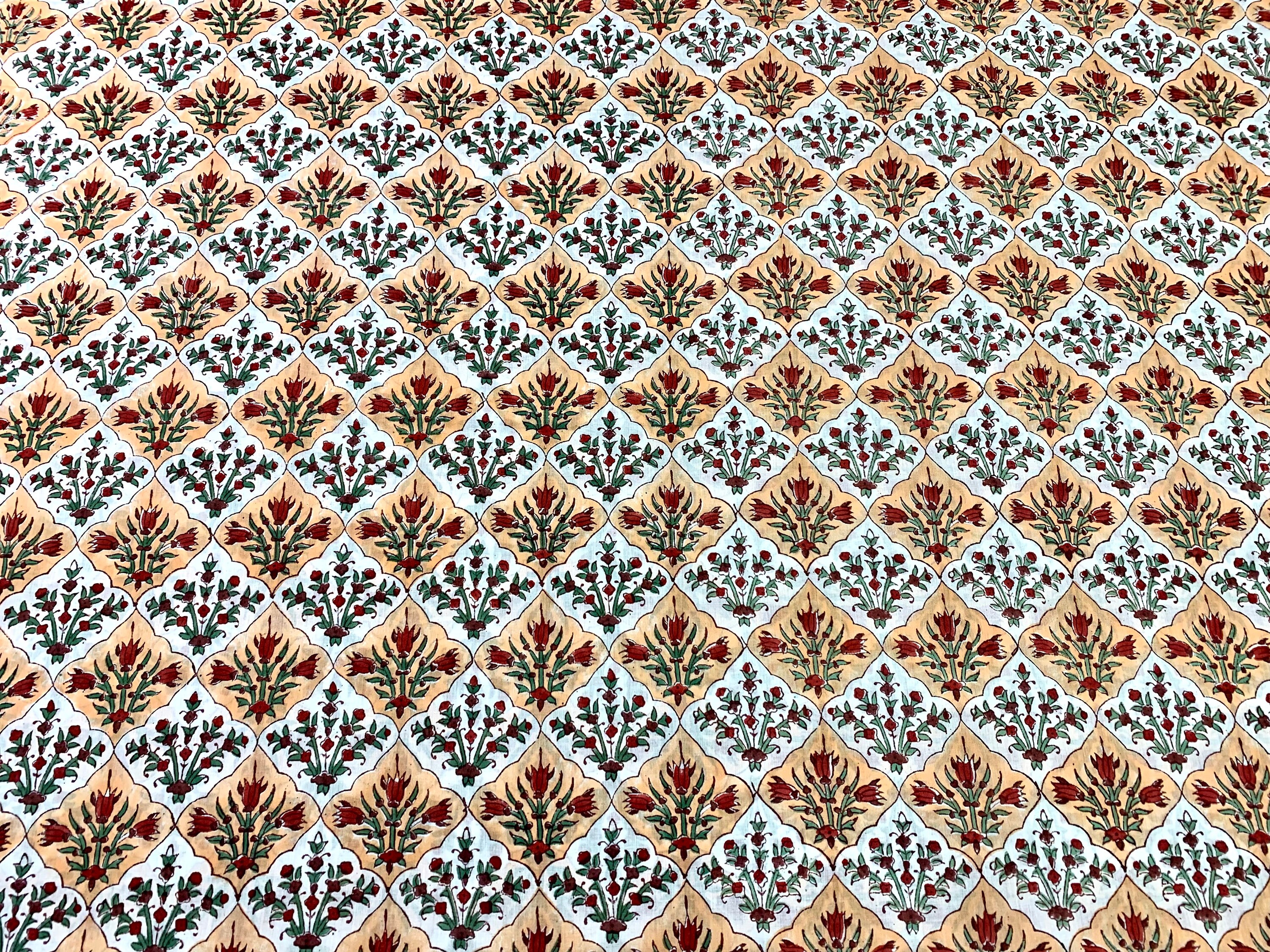 Hand Block Print Cotton Fabric, Hand Block Print Cotton Loose Fabric by ...