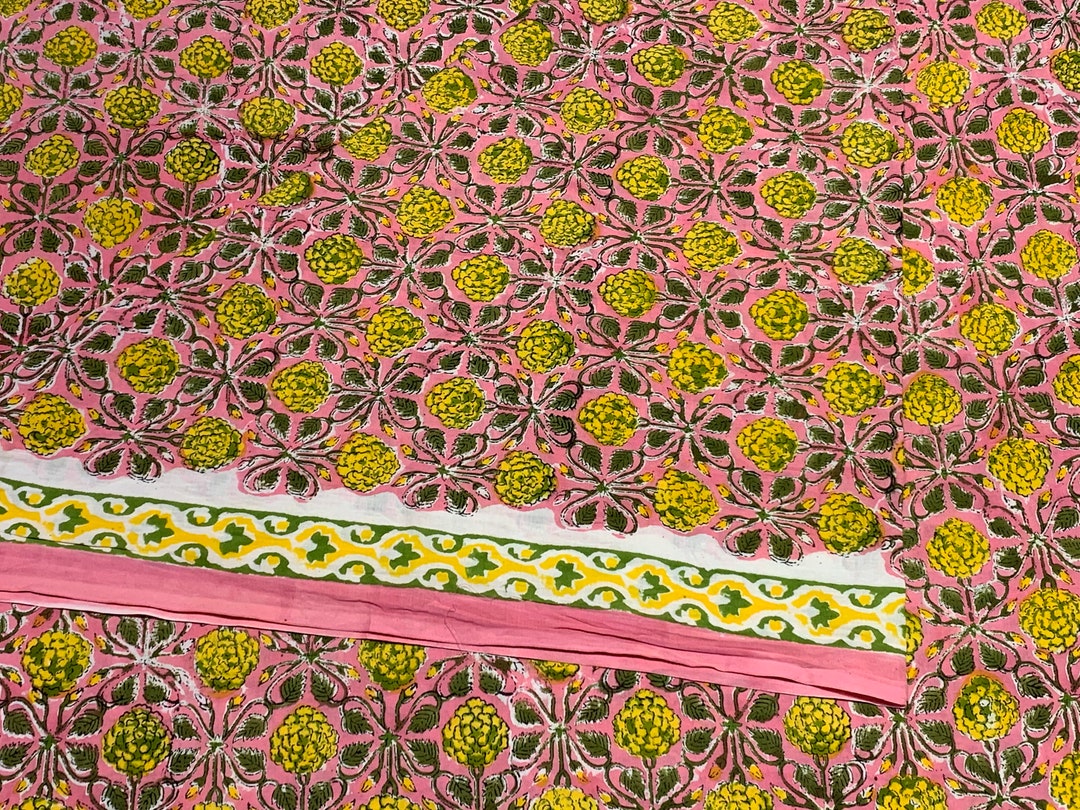Hand Block Print Cotton Fabric, Hand Block Print Cotton Loose Fabric by ...