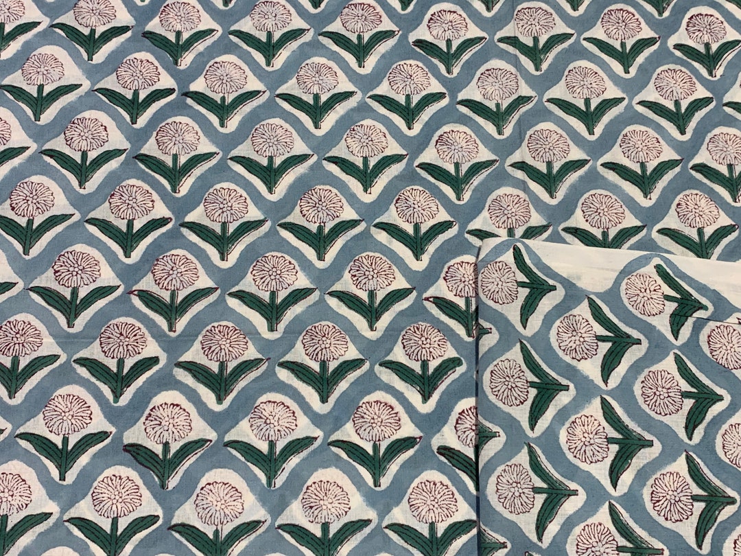 Hand Block Print Cotton Fabric, Hand Block Print Cotton Loose Fabric by ...