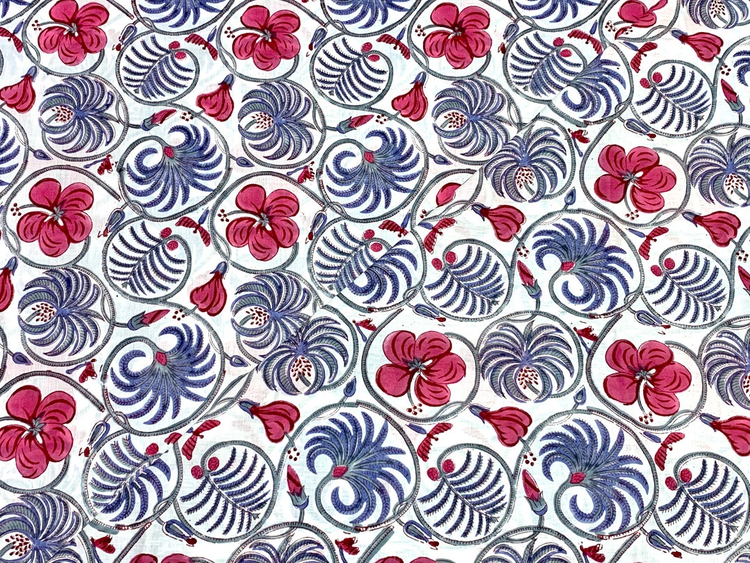 Hand Block Print Cotton Fabric, Hand Block Print Cotton Loose Fabric by ...