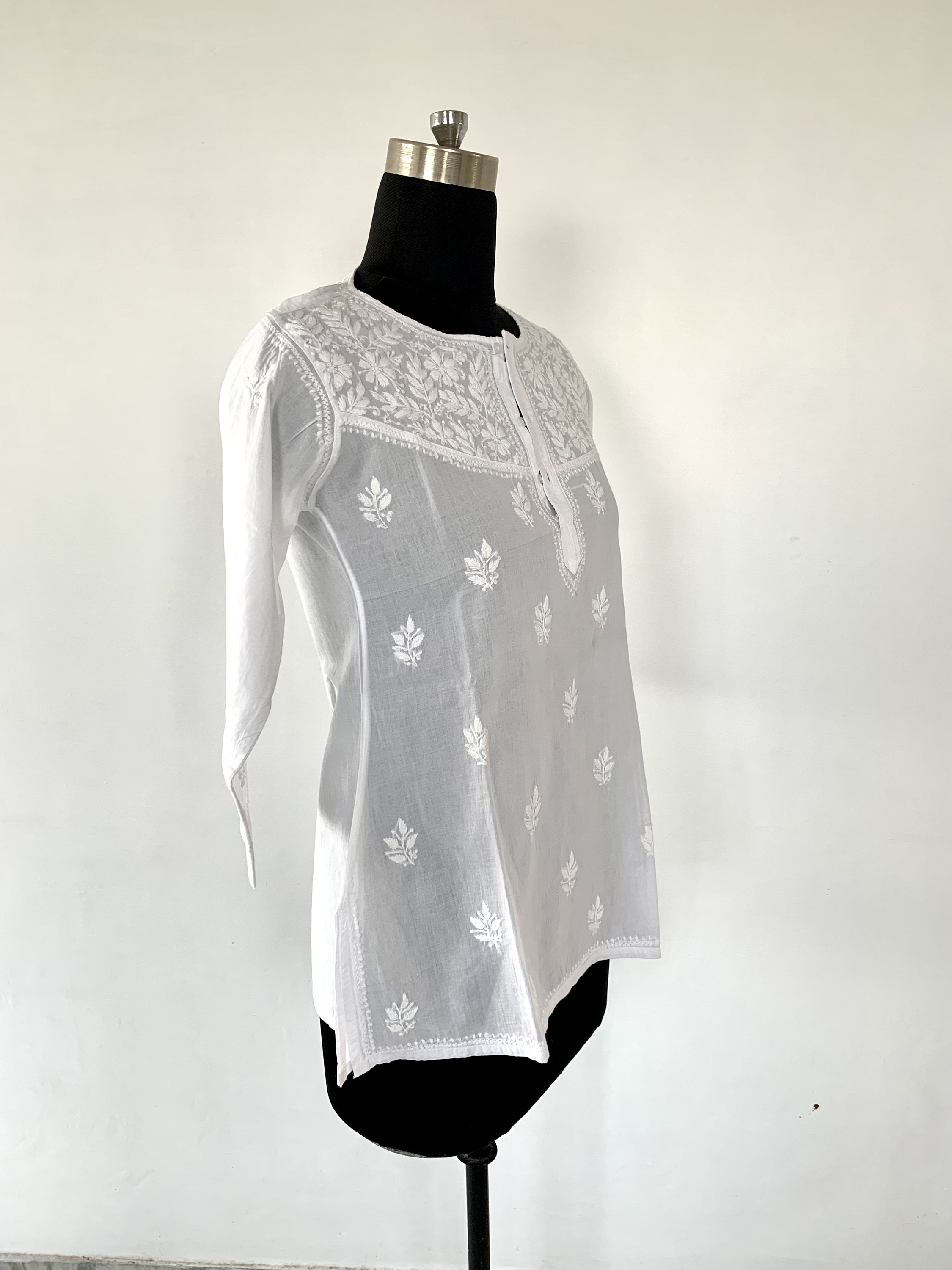 White Embroidered Cotton Tunic - Etsy