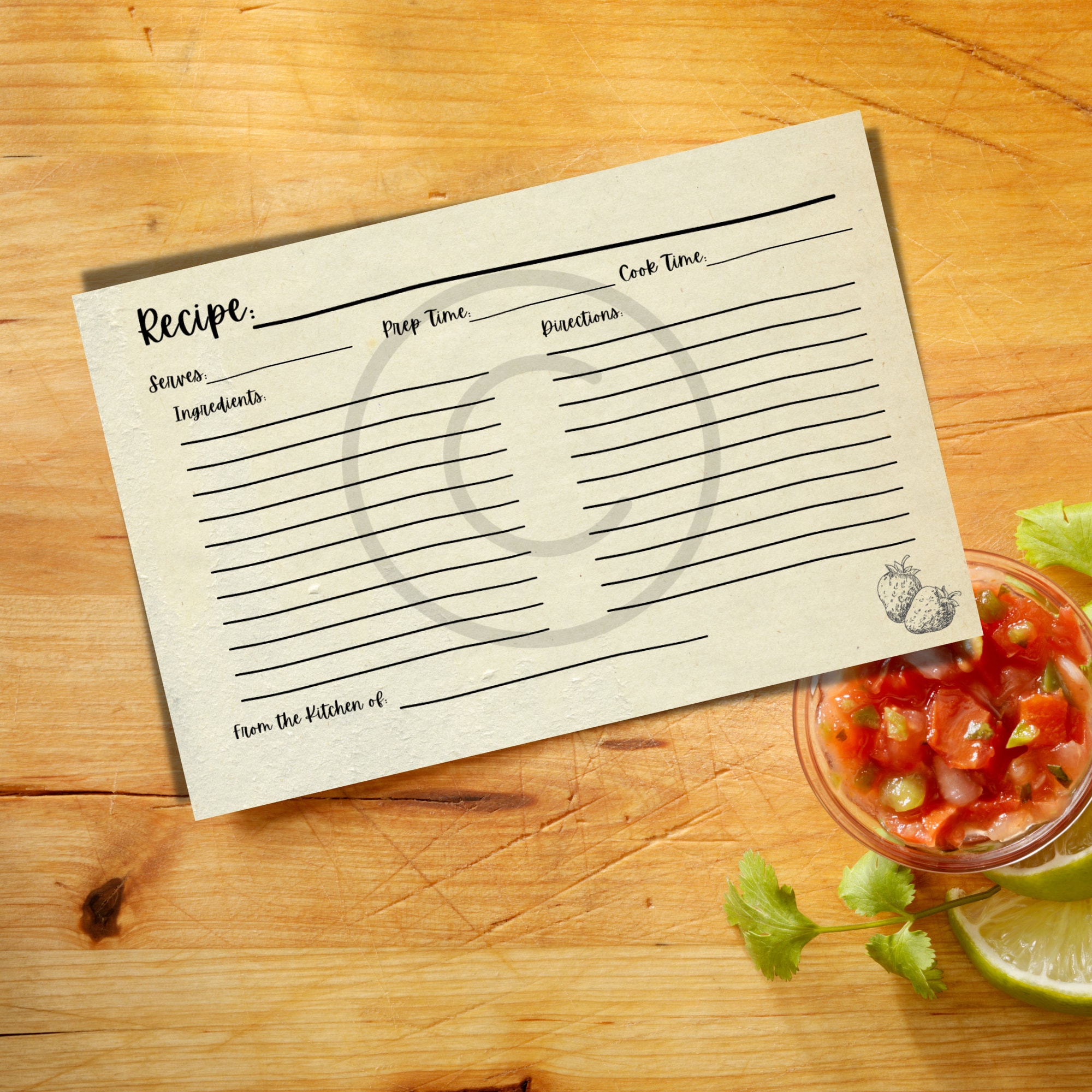 Five Retro Vintage Inspired Digital Printable Recipe Cards - Etsy
