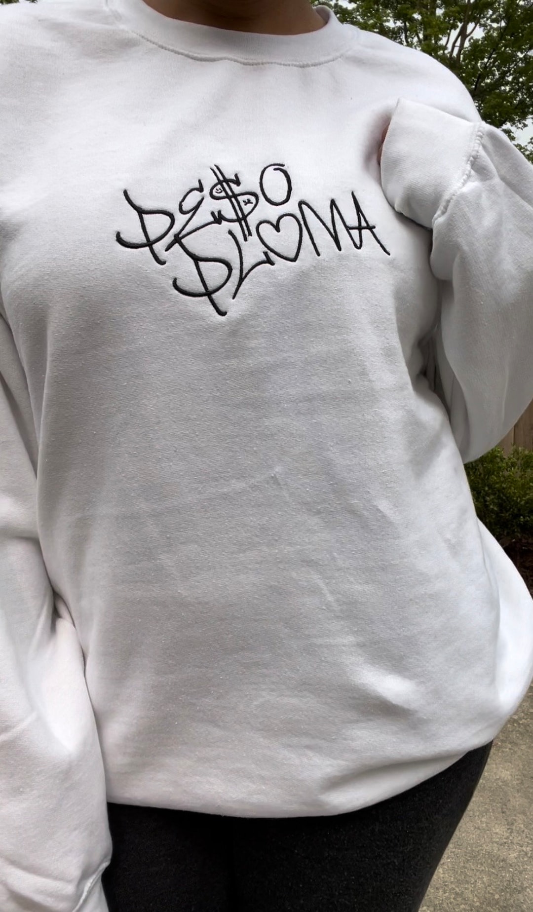 Peso Pluma Embroidered Unisex Crewneck Sweater, Peso Pluma Signature ...