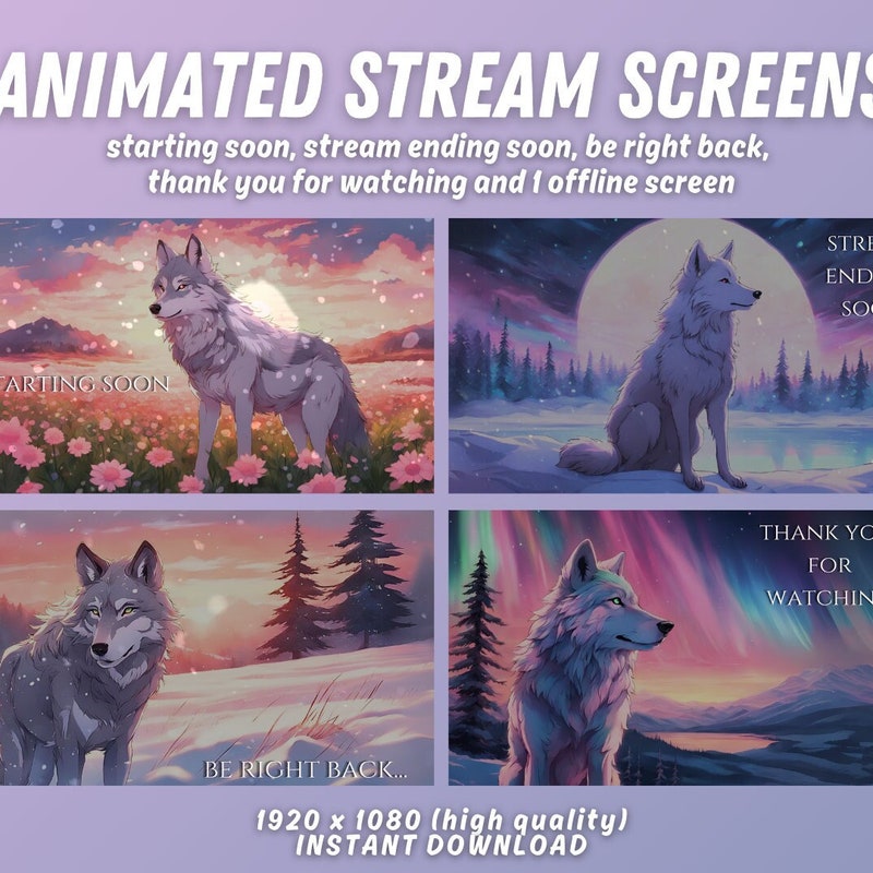 Twitch Wolf Overlay - Etsy
