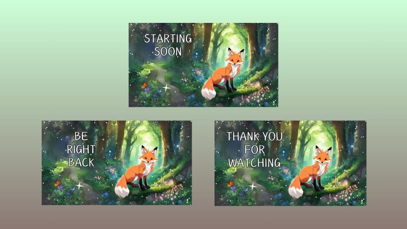 3 Animated Fox Stream Screens - Etsy