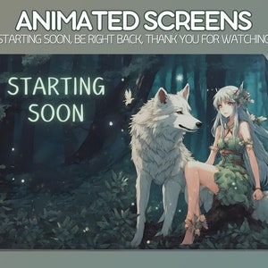 Wolf Fairy Animated Stream Overlay Screens Wolf Stream Overlay Twitch ...