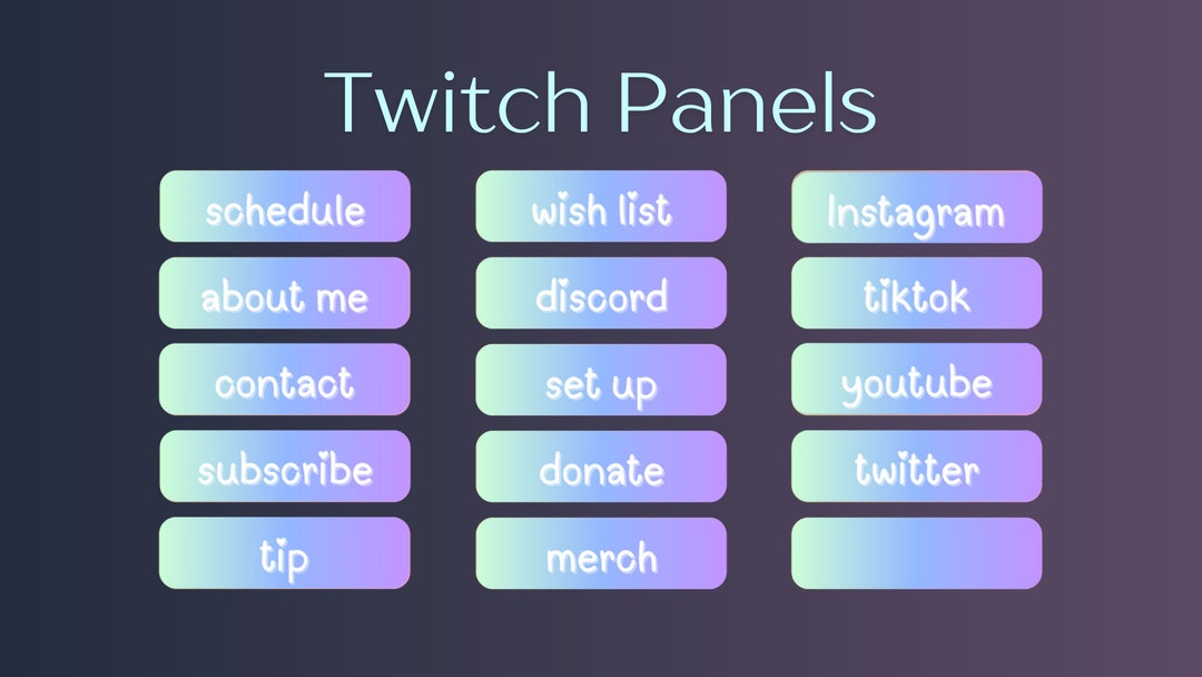 Pastel Twitch Panels Cute Panels for Twitch Twitch Profile Panel ...