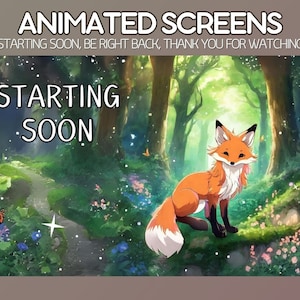 3 Animated Fox Stream Screens - Etsy