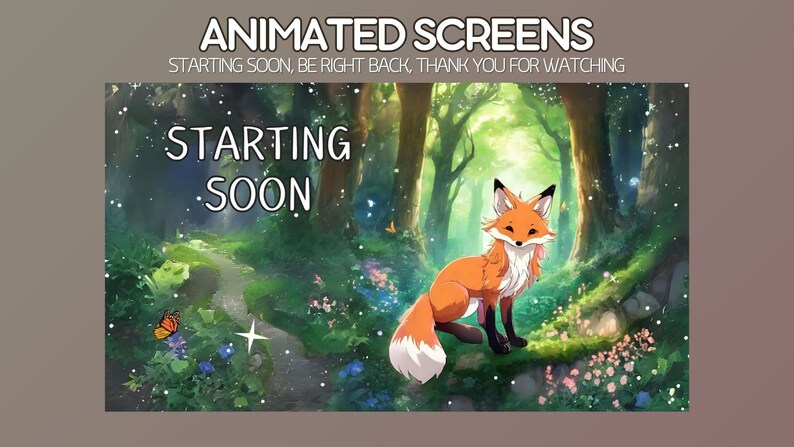 3 Animated Fox Stream Screens - Etsy