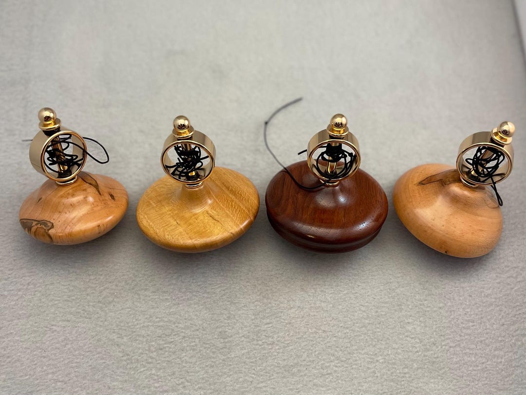 Handcrafted Turned Wood Ball Bearing Spinning Top - Etsy