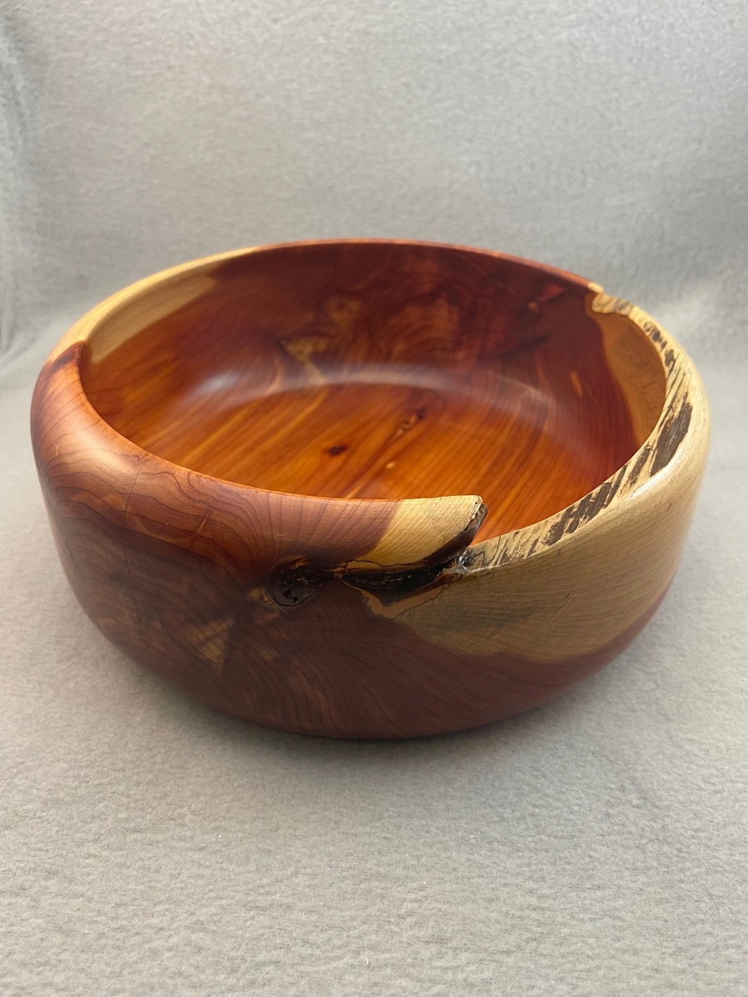 Hand Turned Cedar Wood Bowl - Etsy