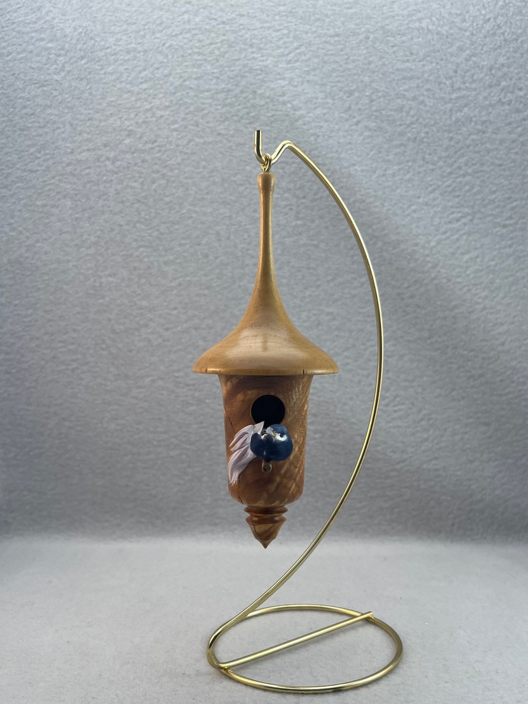Handcrafted Turned Wood Birdhouse Ornament - Etsy