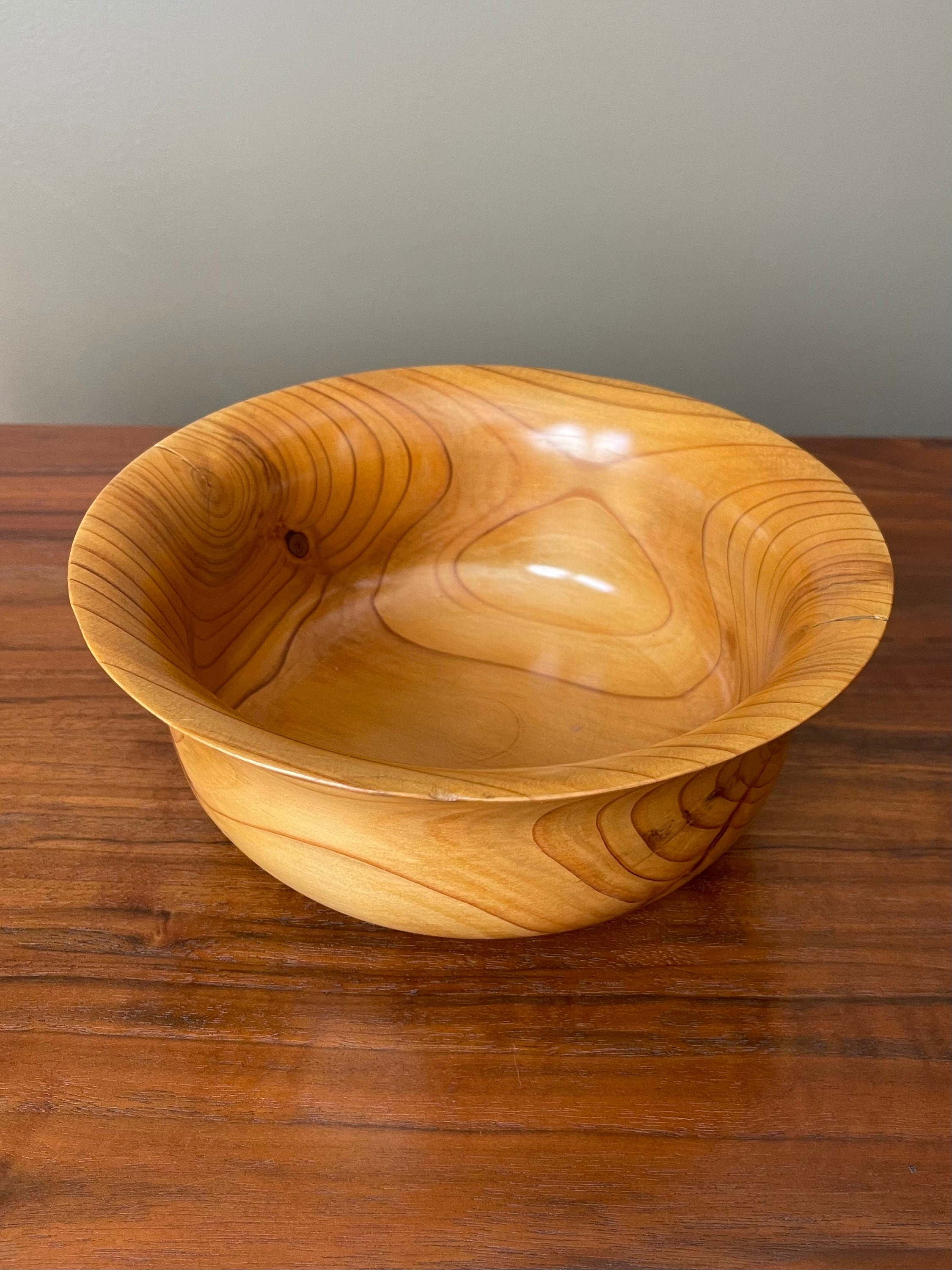Hand Turned Cypress Wood Bowl - Etsy