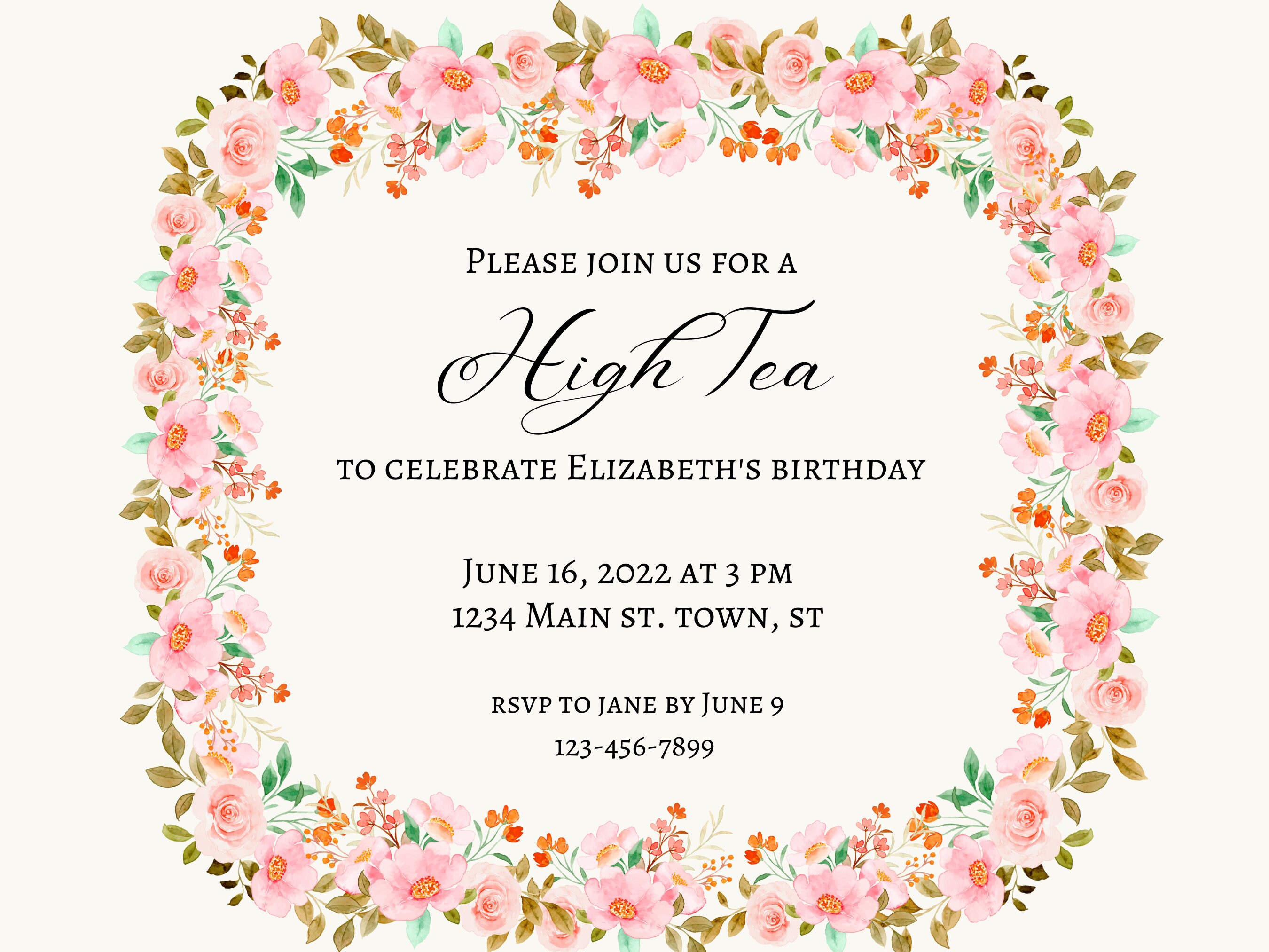 Tea Party Invitation Tea Party Birthday Invitation Tea Party Bridal ...