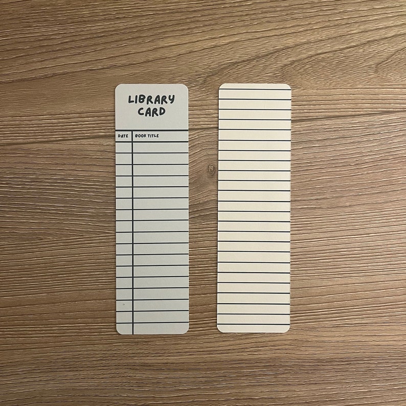 Library Card Bookmarks - Etsy