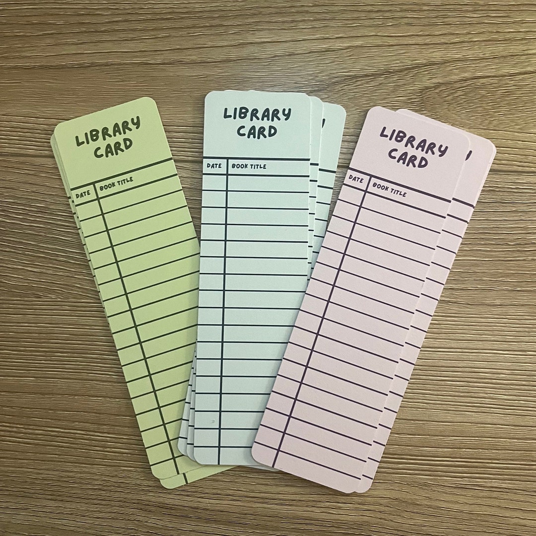 Library Card Bookmarks - Etsy
