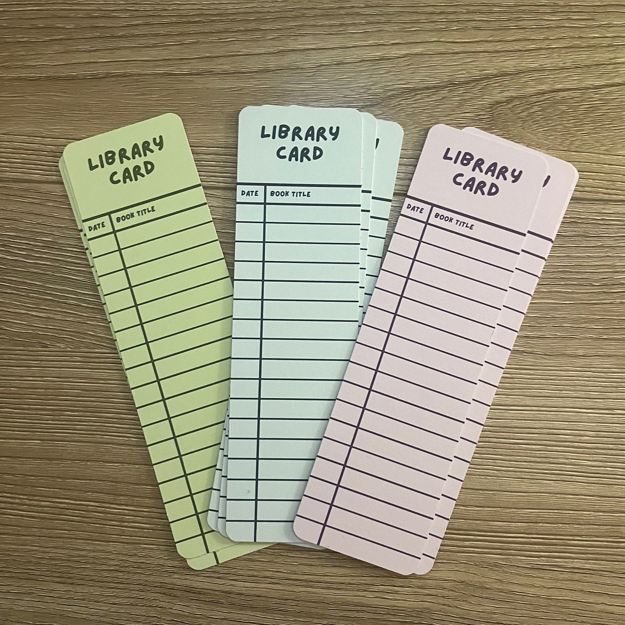 Library Card Bookmarks - Etsy