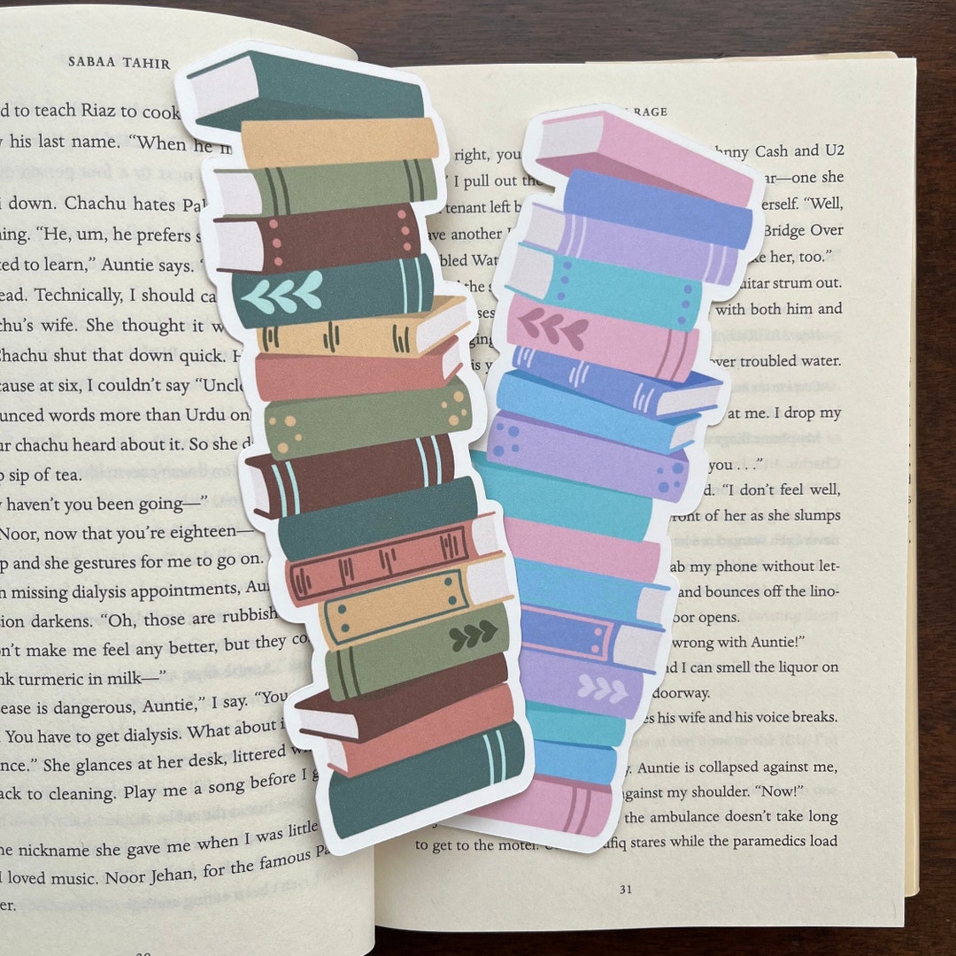 Bookstack Bookmark Pack - Etsy