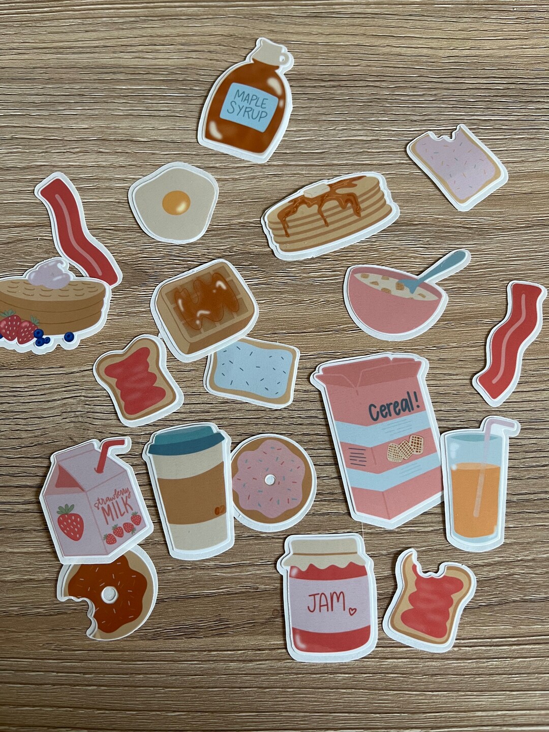 Breakfast Sticker Pack - Etsy
