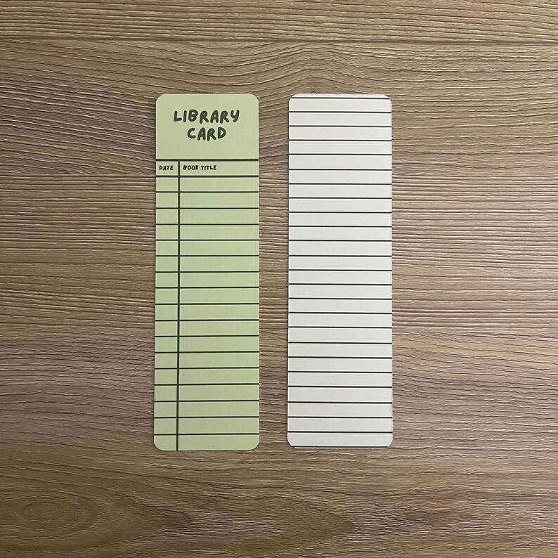 Library Card Bookmarks - Etsy