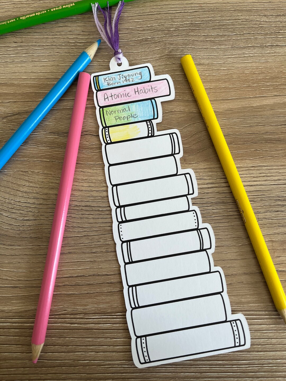 Book Tracker Bookmark: Reading List Bookmark - Etsy
