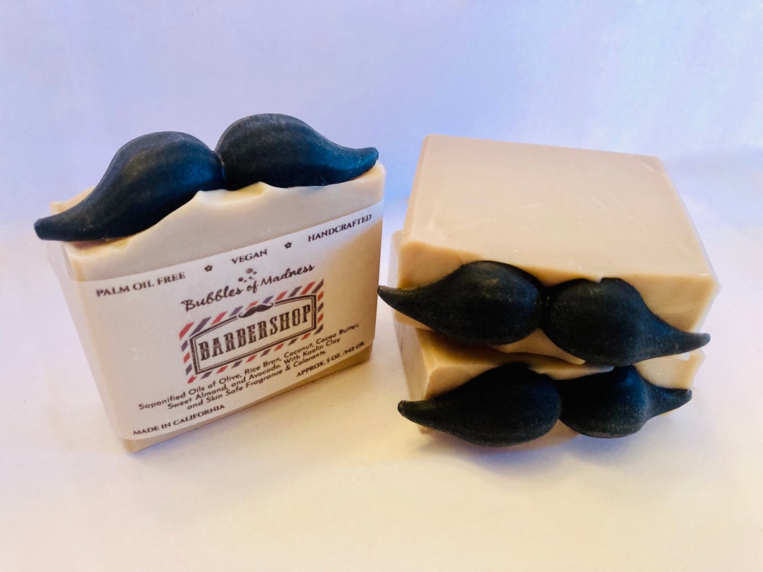 Barbershop Soap With Mustache, Vegan Palm Oil Free - Etsy