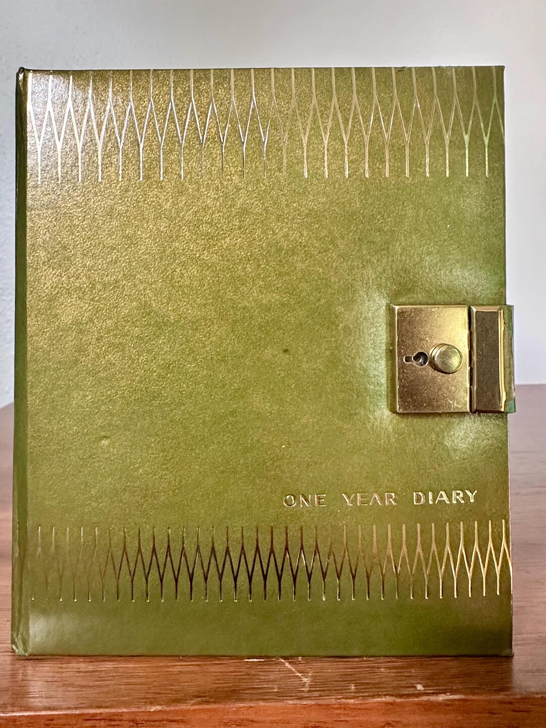 Vintage 1960s Green and Gold one Year Diary Unused With Lock and Key, Daily Journal Notebook - Etsy