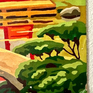 Pair of Large Vintage Asian Paint by Number Paintings Completed ...