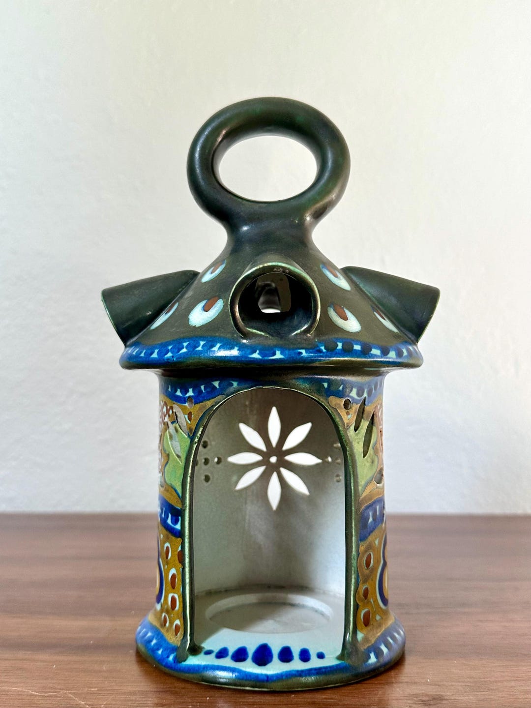 Vintage Gouda Pottery Lantern – Hand-painted Dutch Candle Holder - Etsy
