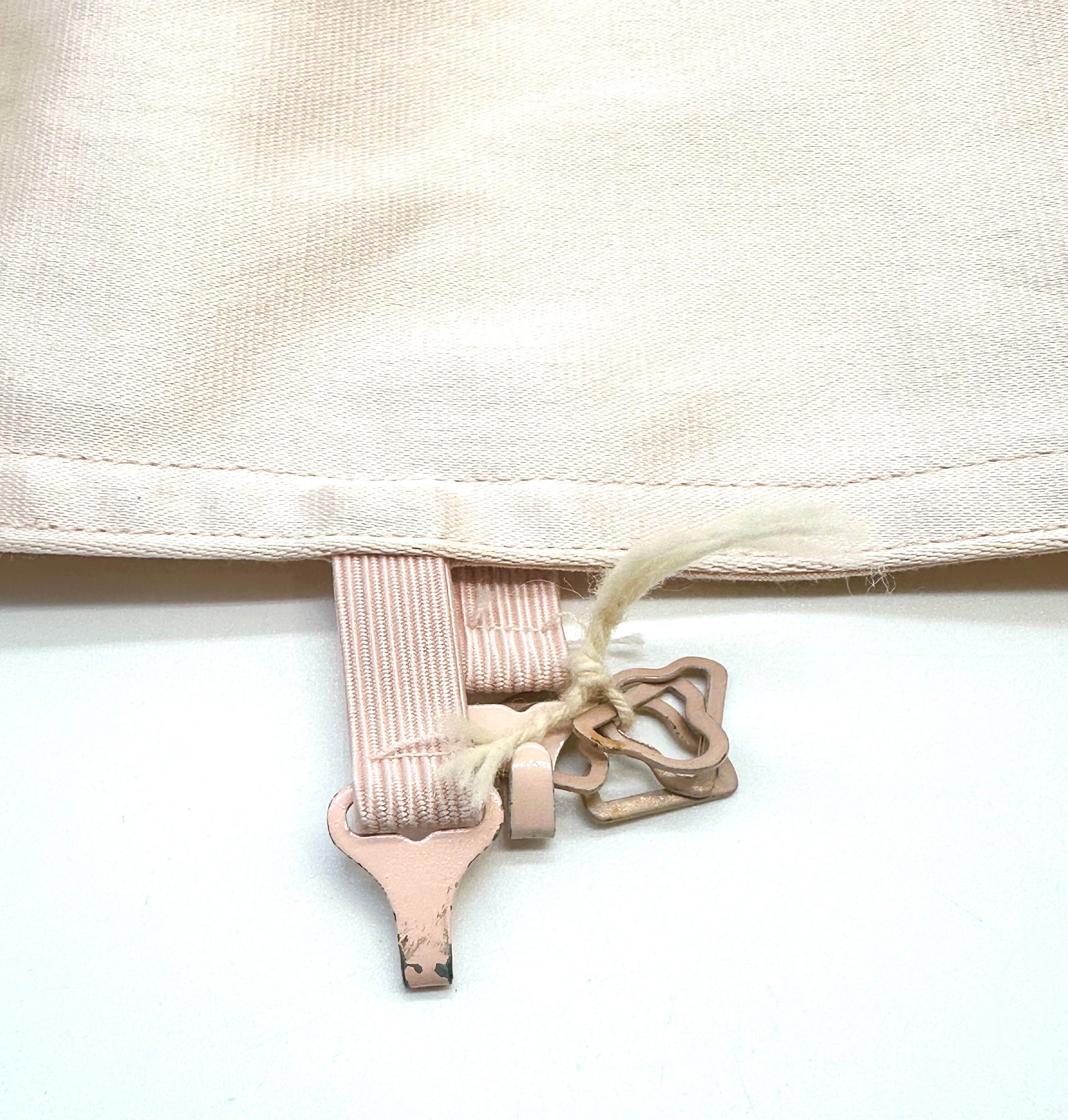 Vintage 1960s Blush Pink Longline Bra Gossard Flair 38b Satin Unlined Corselette Gossard