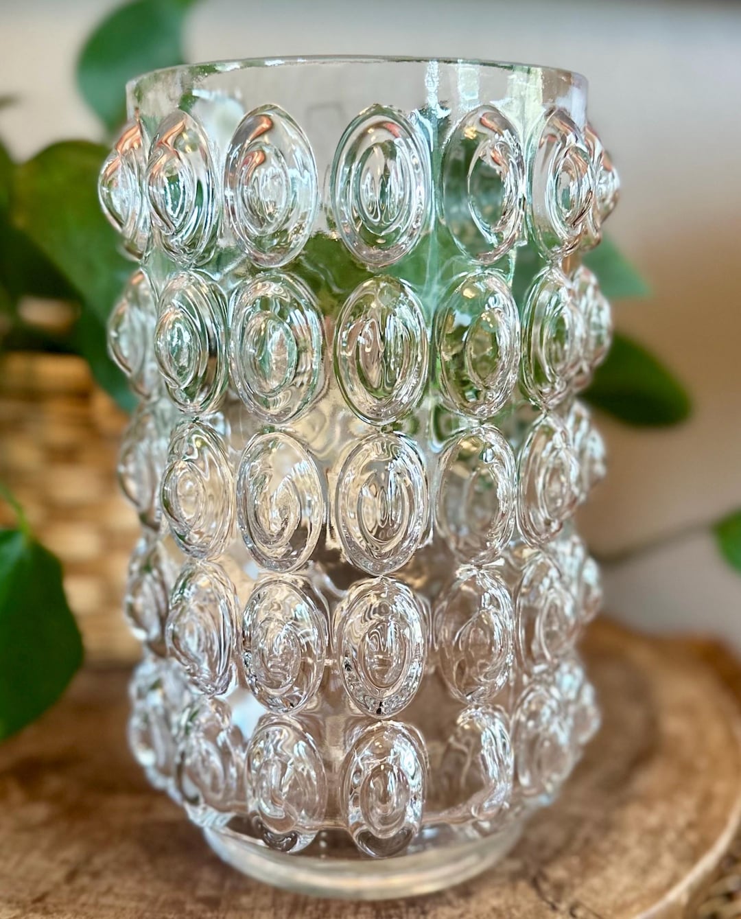 Vintage Hirschberg Clear Bubble Glass Vase 8.75 Wilhelm Braun-feldweg ...