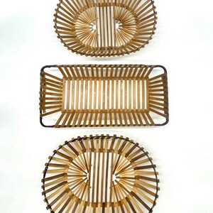 Vintage Split Bamboo Slat Baskets Set of 3 Collection of Wall Baskets ...