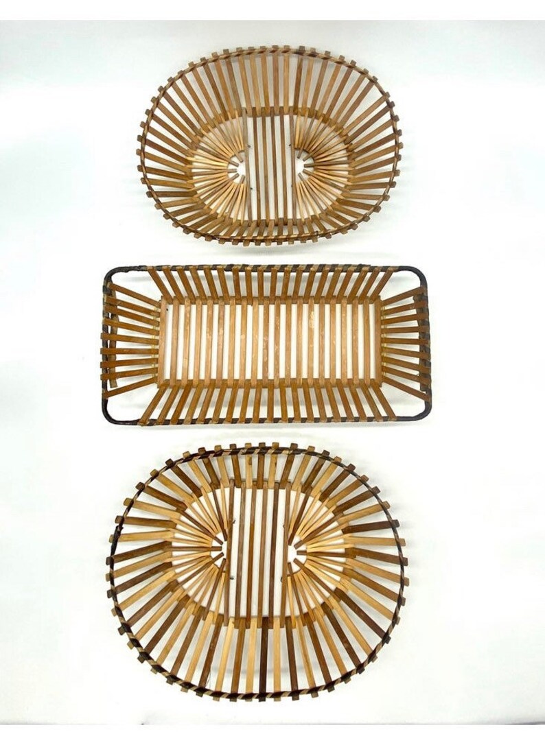 Vintage Split Bamboo Slat Baskets Set of 3 Collection of - Etsy