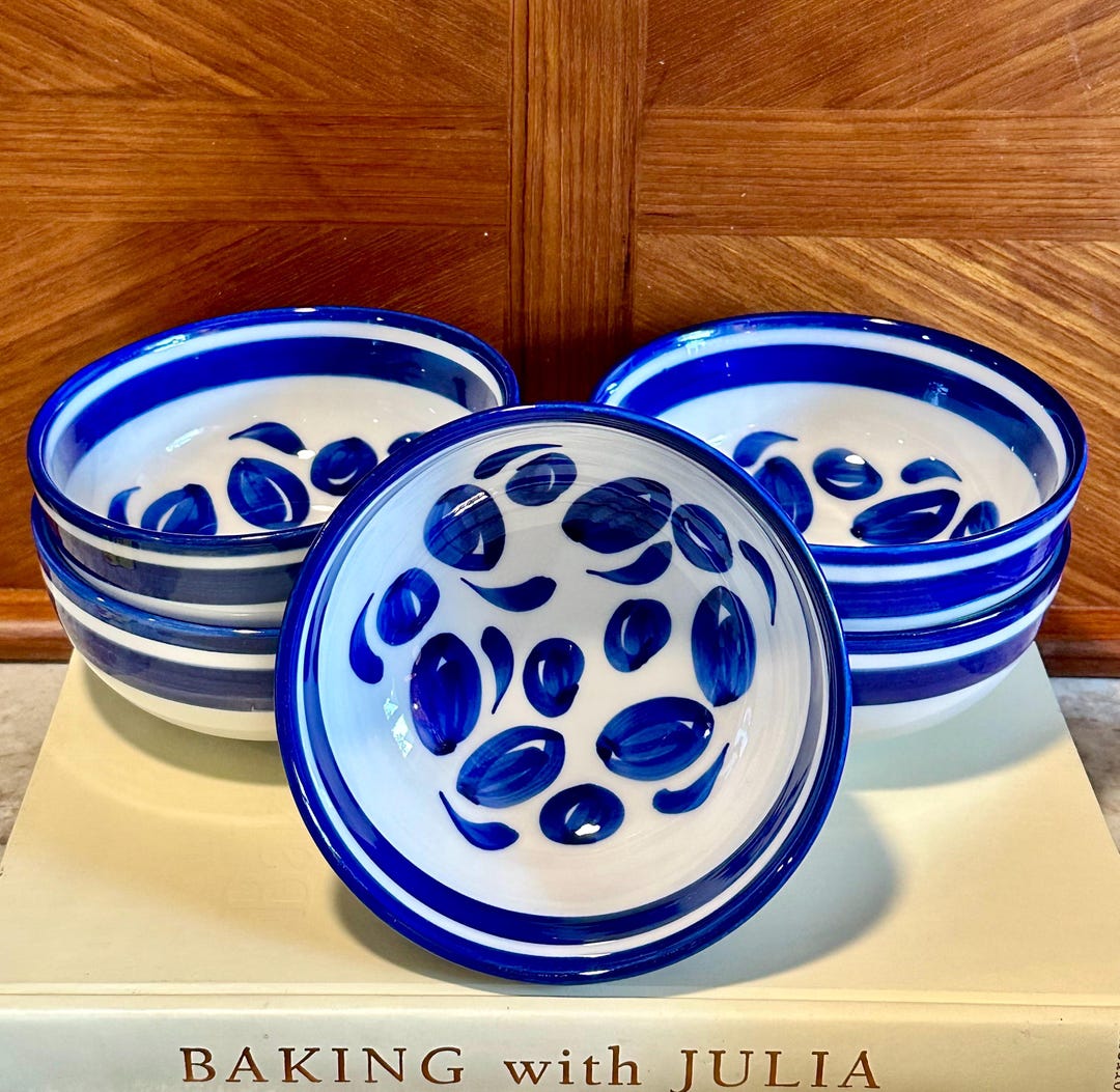 Vintage Dansk Blue and White Cereal Soup Bowls, Set of 5, Rare Dansk ...