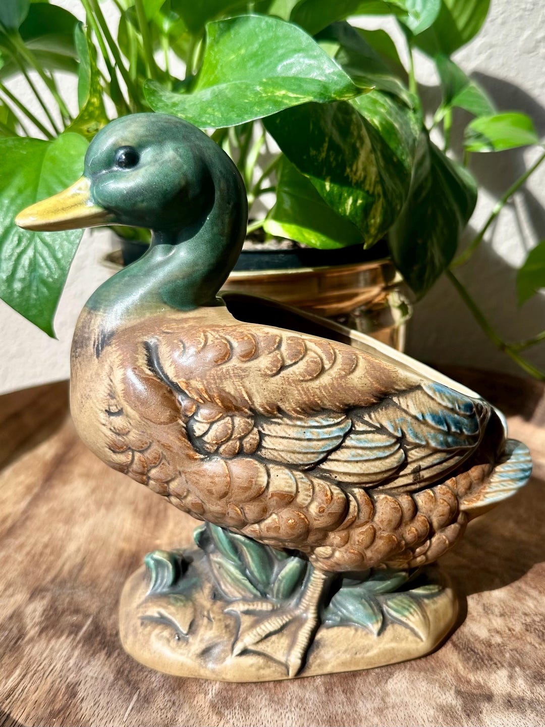 Vintage Ceramic Mallard Duck Planter, Napco Duck Planter - #C8984 ...