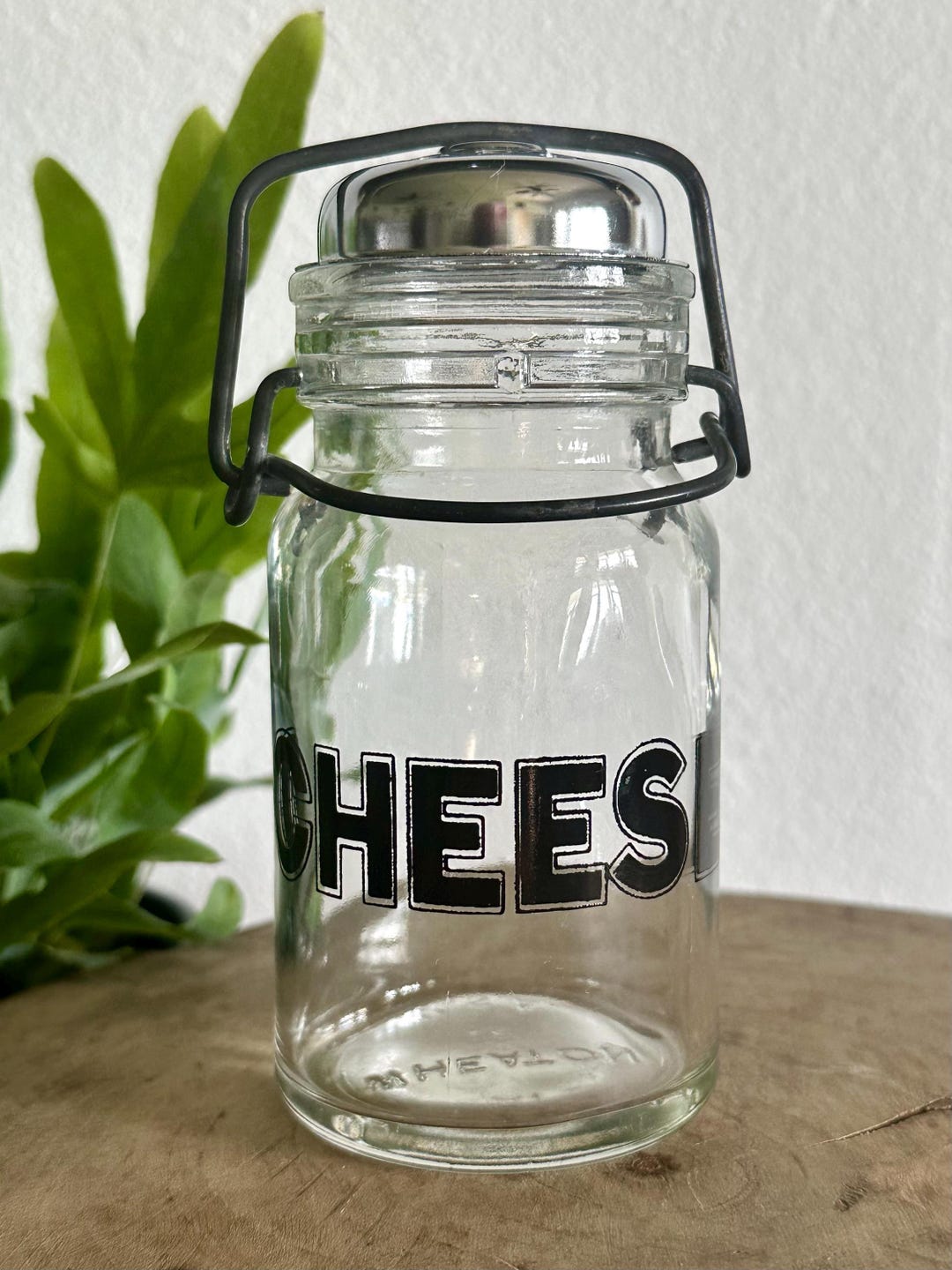 Vintage Clear Glass Jar Cheese Shaker, Wheaton Glass USA, Chrome Metal ...