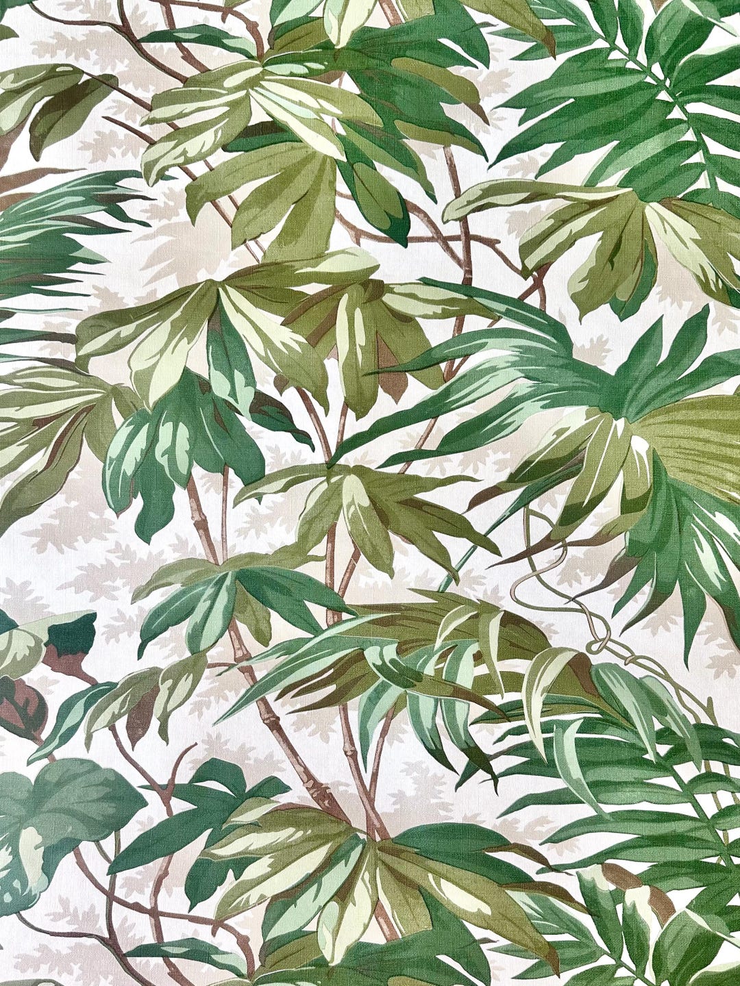 Vintage Raymond Waites Palm Tree Wallpaper | Tropical Green Foliage ...